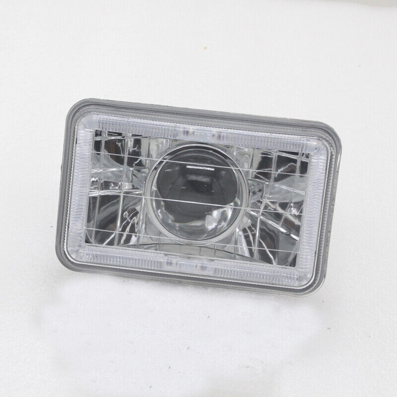 4x6 Headlights 4x6 Inch Clear Glass Lens Diamond Cut Black Semi Sealed ...