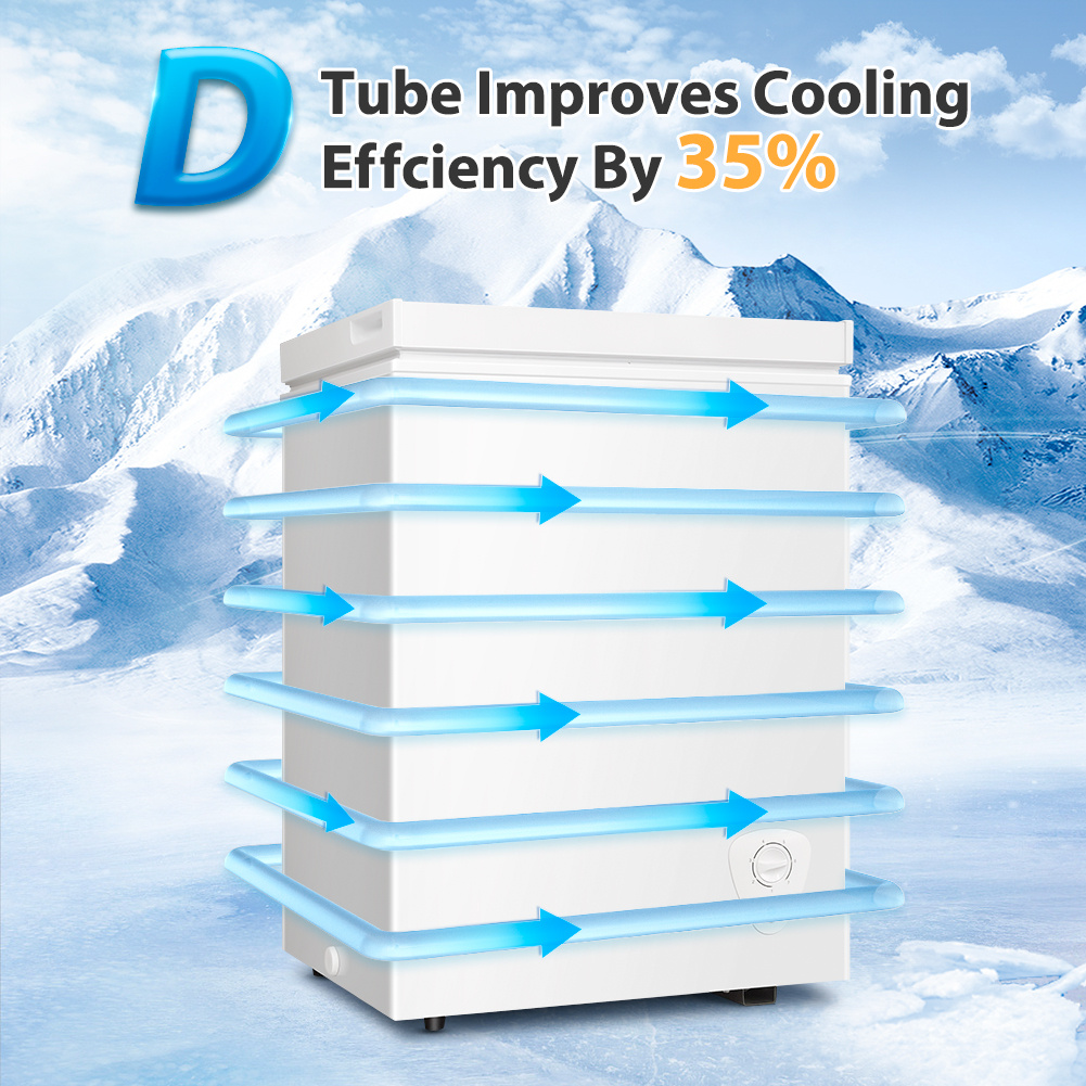 Chest Freezer, Compact Deep Freezer 7 Adjustable Temperature With ...