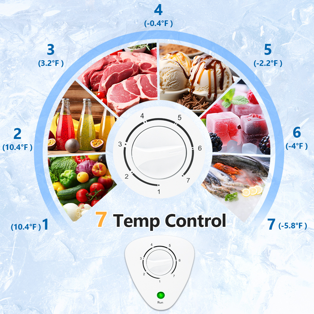 Chest Freezer, Compact Deep Freezer 7 Adjustable Temperature With ...