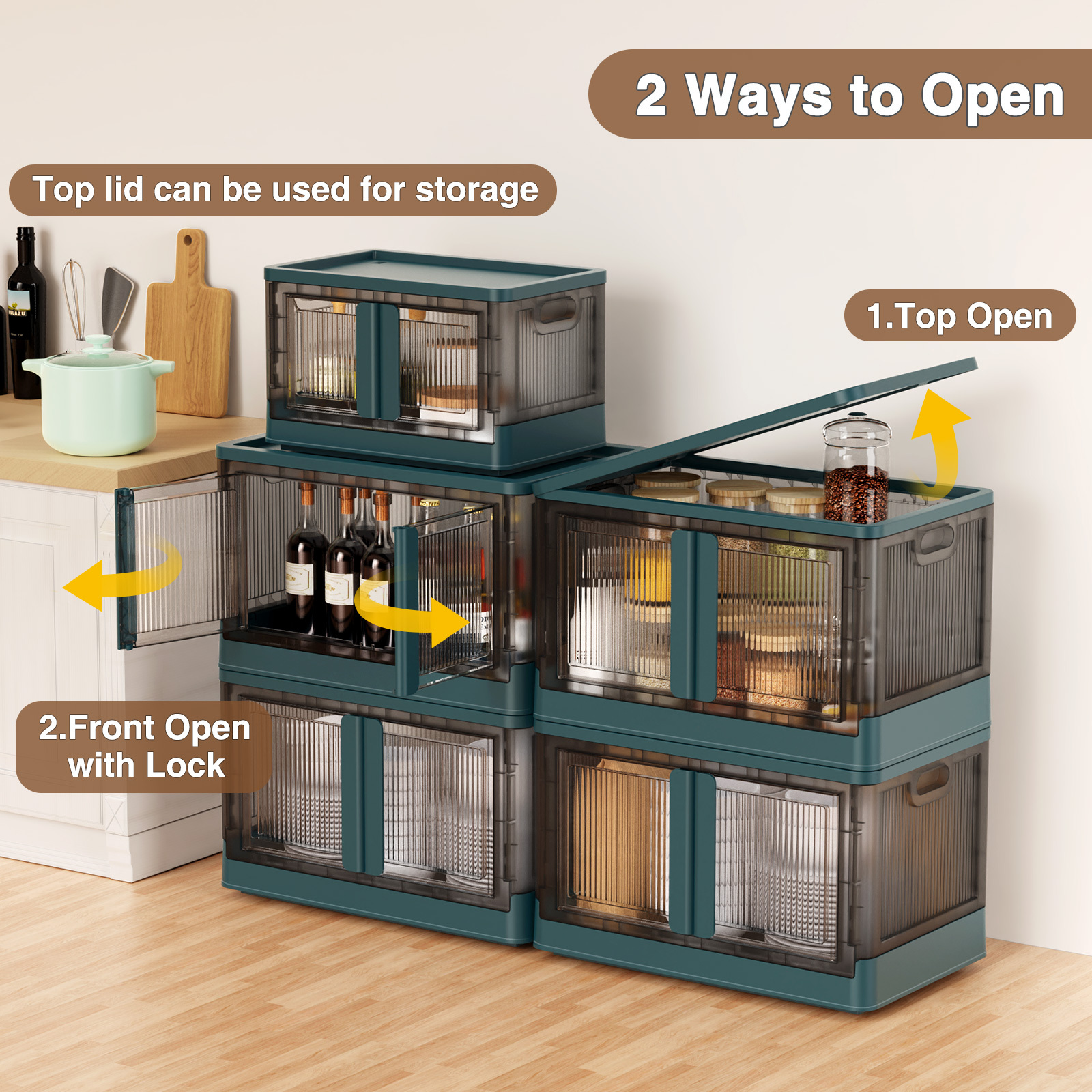 57gal/228qt Storage Bins Lids Stackable Closet Organizer - Temu