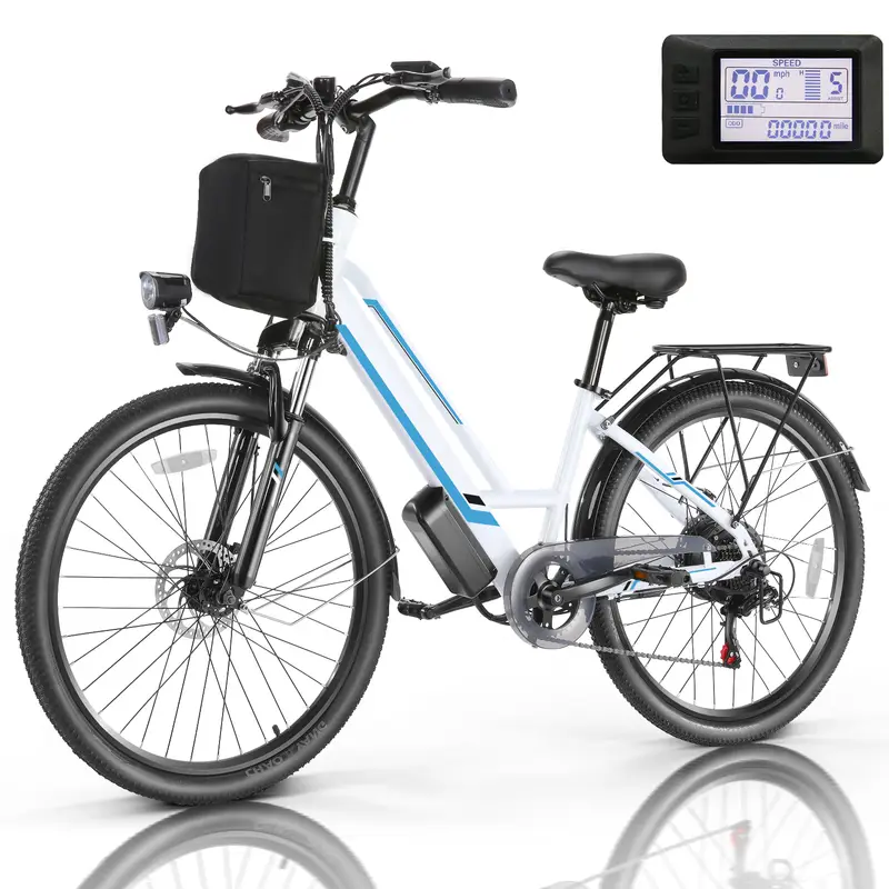 Ul 전기 자전거 500w 성인용 26인치 48v 착탈식 배터리가 장착된 전기 자전거 20mph Temu