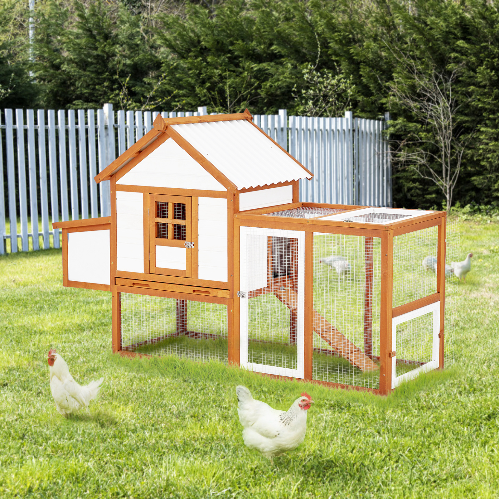 outdoor chicken coop wooden run poultry cage - Temu
