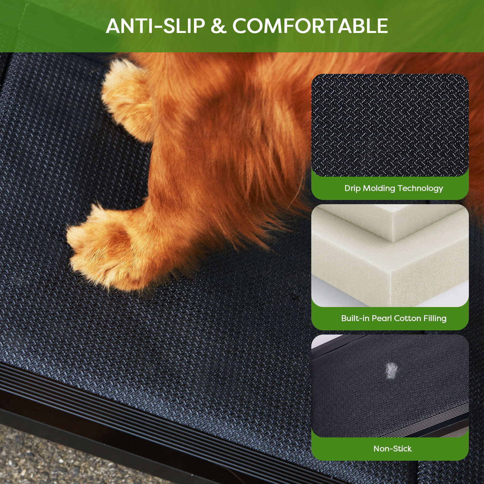 Extra Wide Dog Ramp Steps With Non-slip Surface, 63" Long & 17" Wide ...