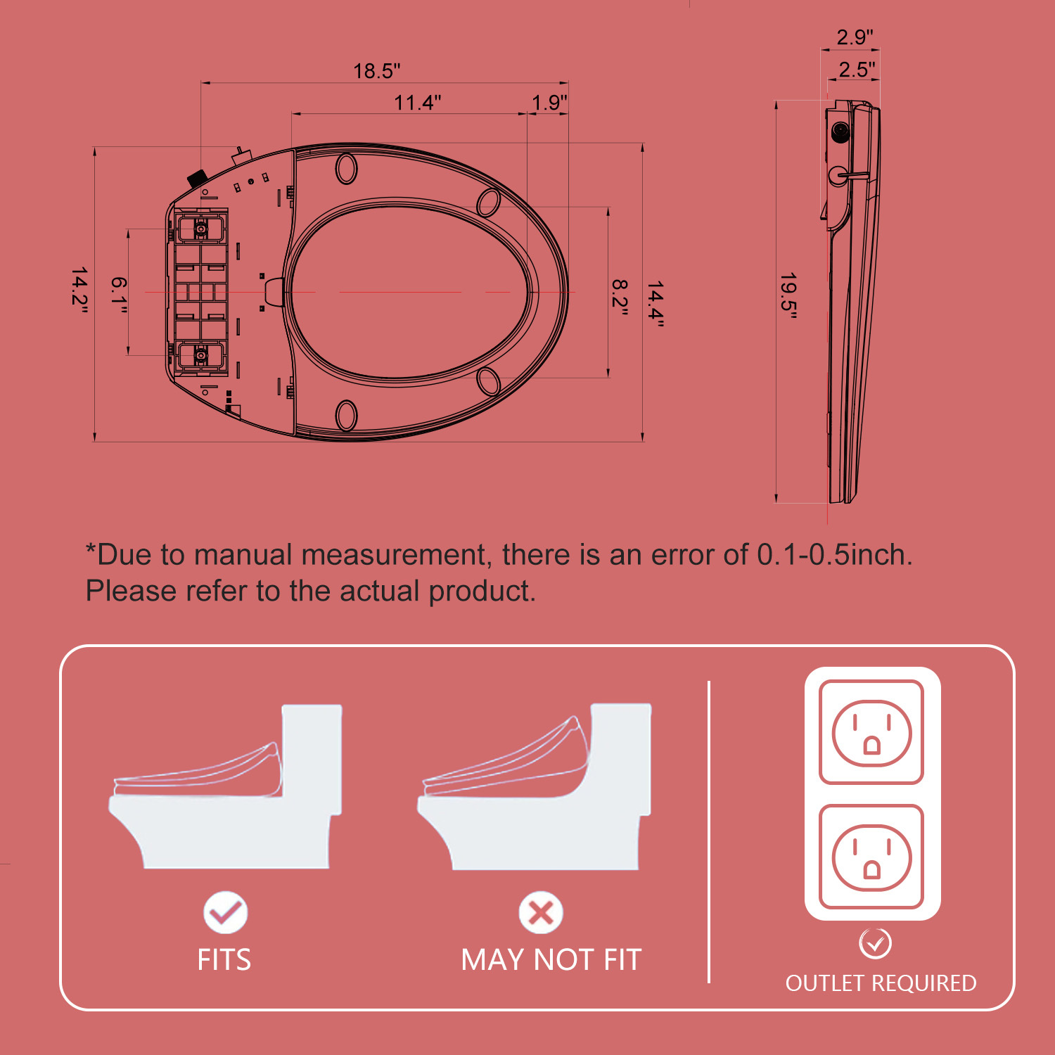 Non-electric Bidet Seat For Elongated Toilet With Adjustable Water And ...