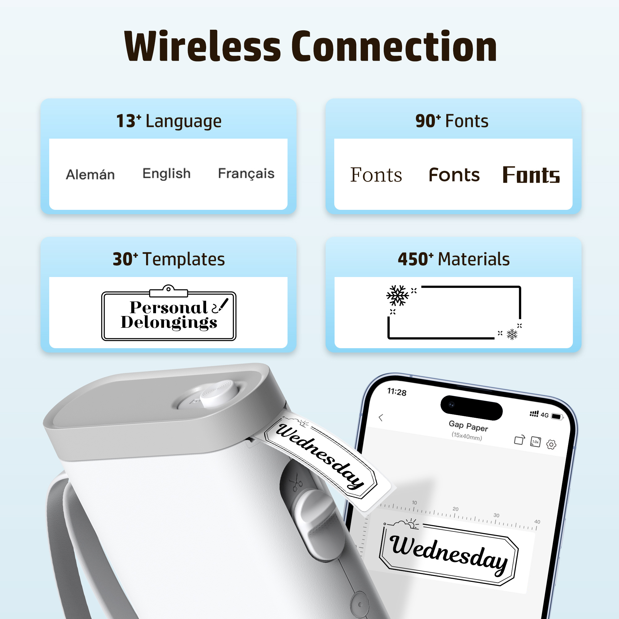 P21 Wireless Label Printer Label Maker Machine With Tape, Portable ...
