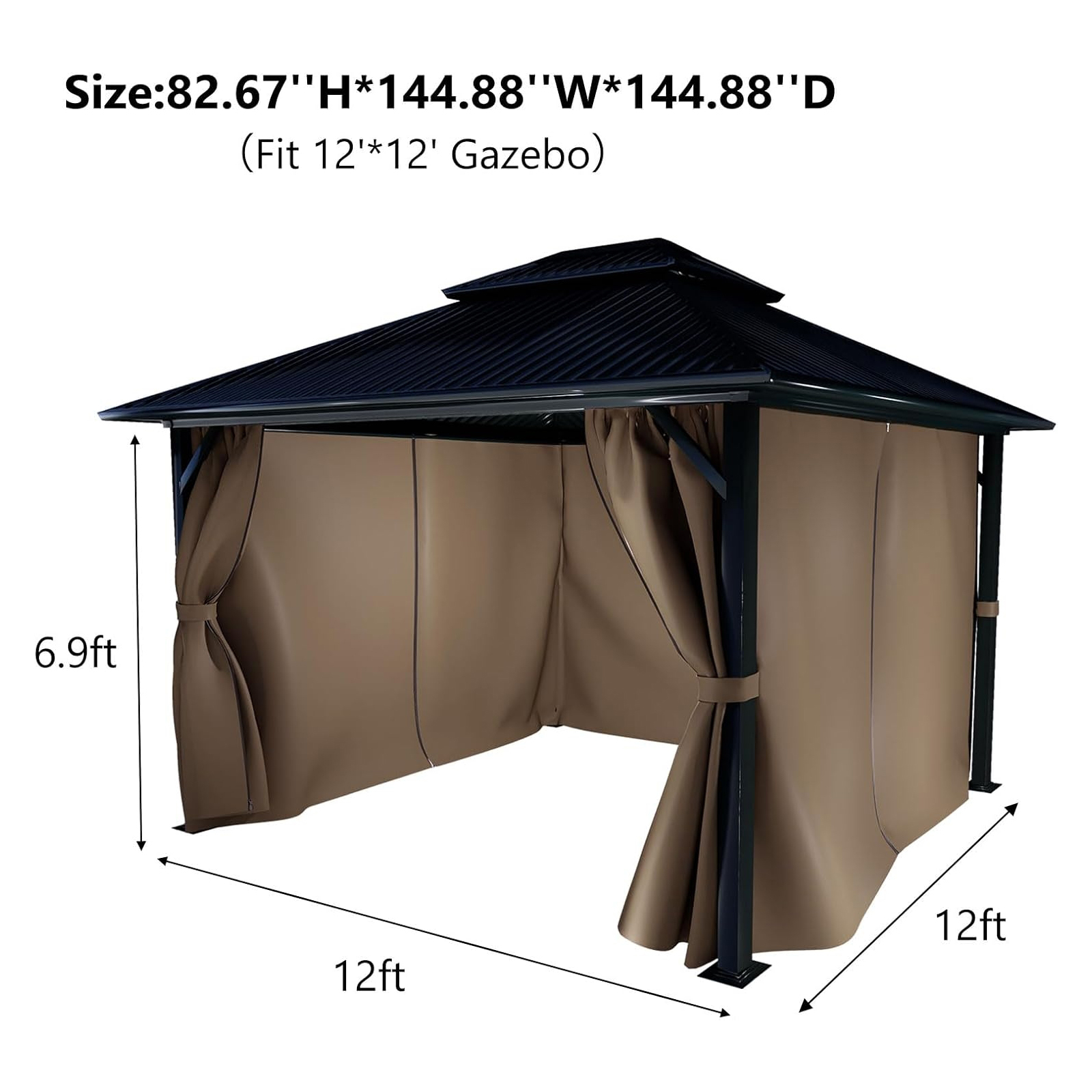 12' X 12' Gazebo Curtain Set Protecting Privacy 4 - Temu