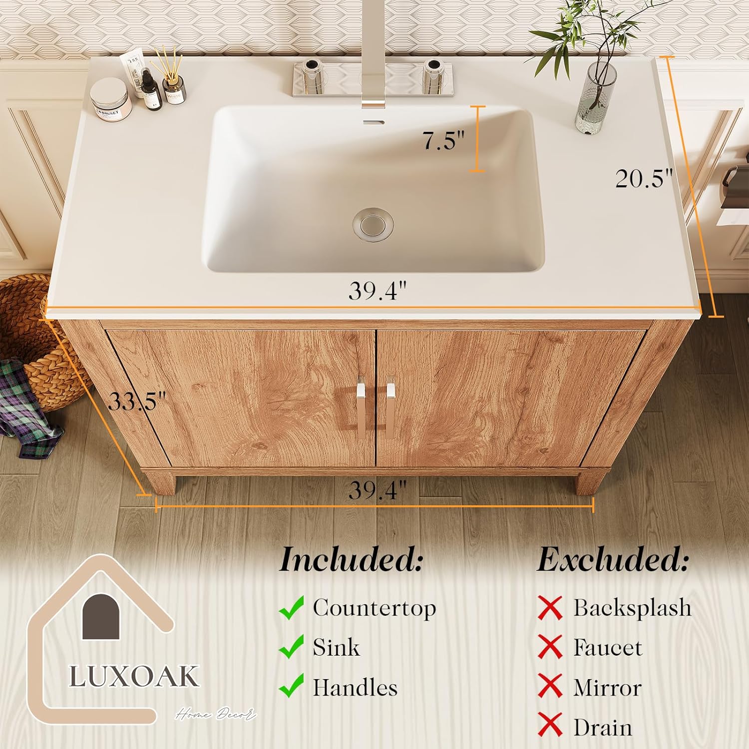 Bathroom Vanity Combo Featuring A Sink Elegant Single Sink - Temu