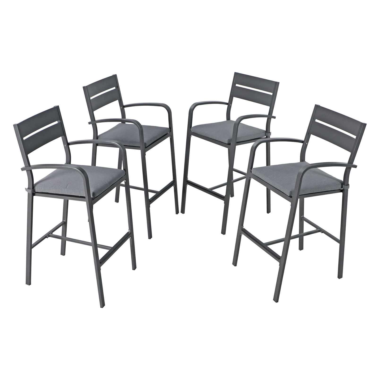 aluminum 3 piece outdoor bar height table and chairs set counter height ...