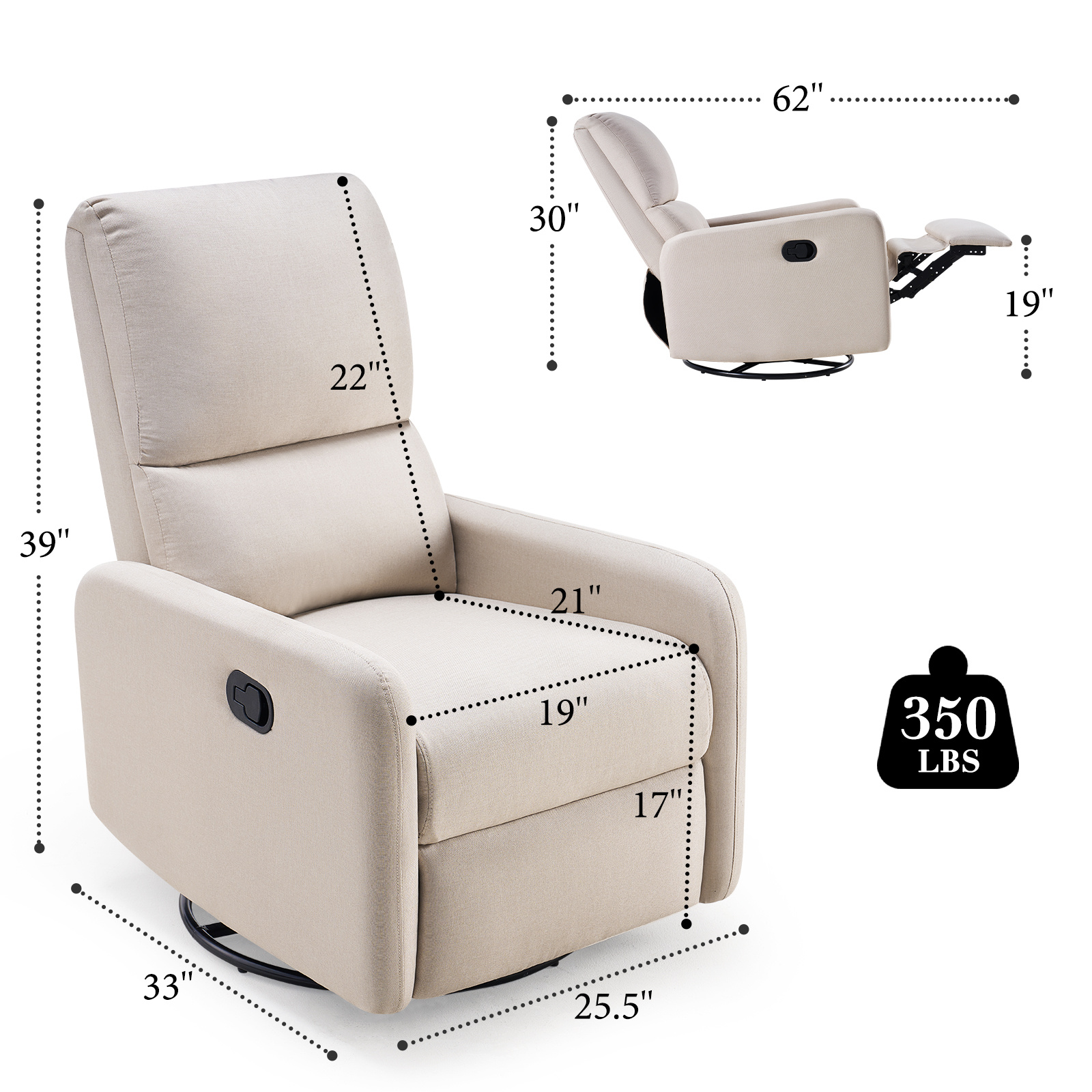 Recliner Chair Featuring Swivel Rocking - Temu