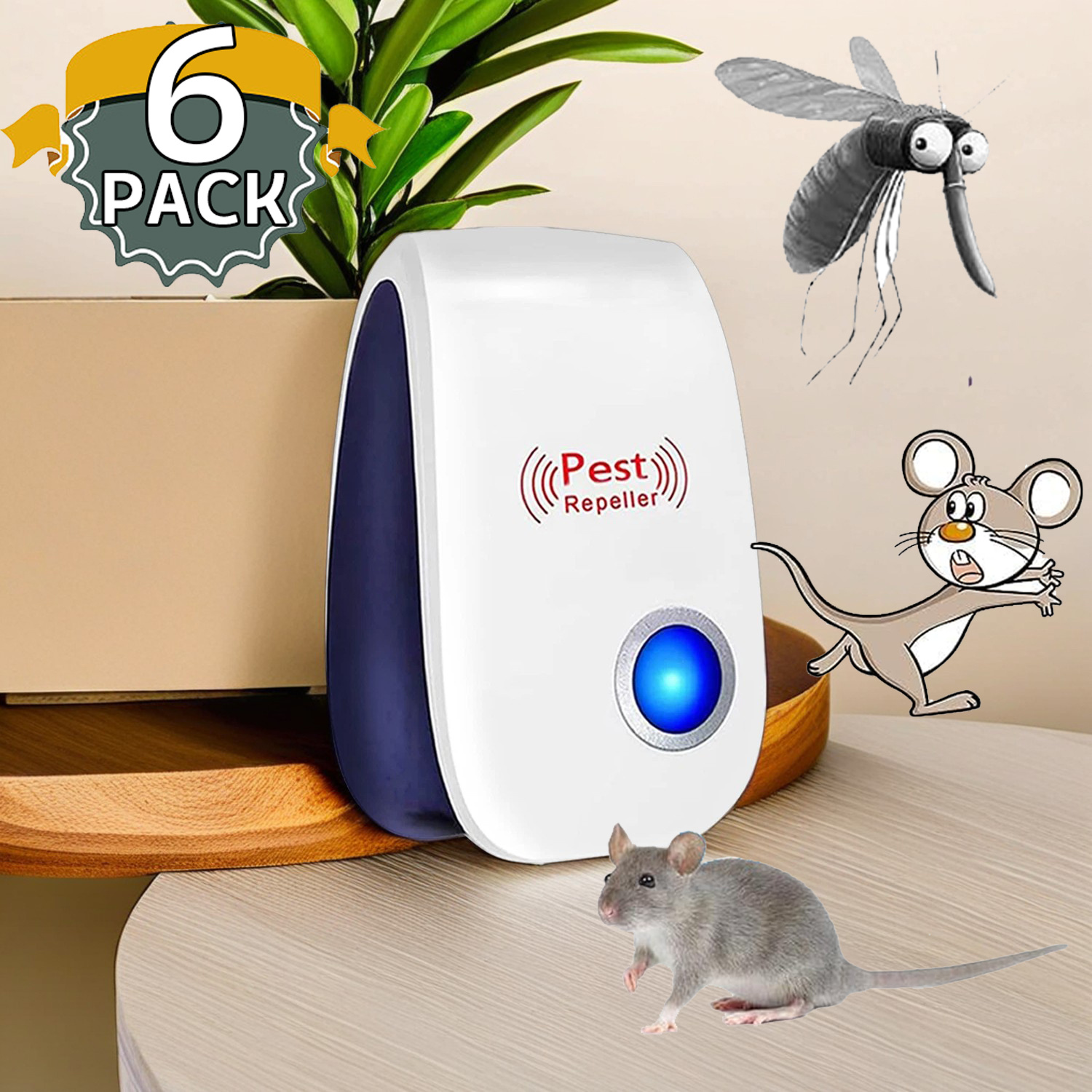 Pest Repeller 6 Pcs Electronic Pest Repellent Plug In Indoor Pest ...