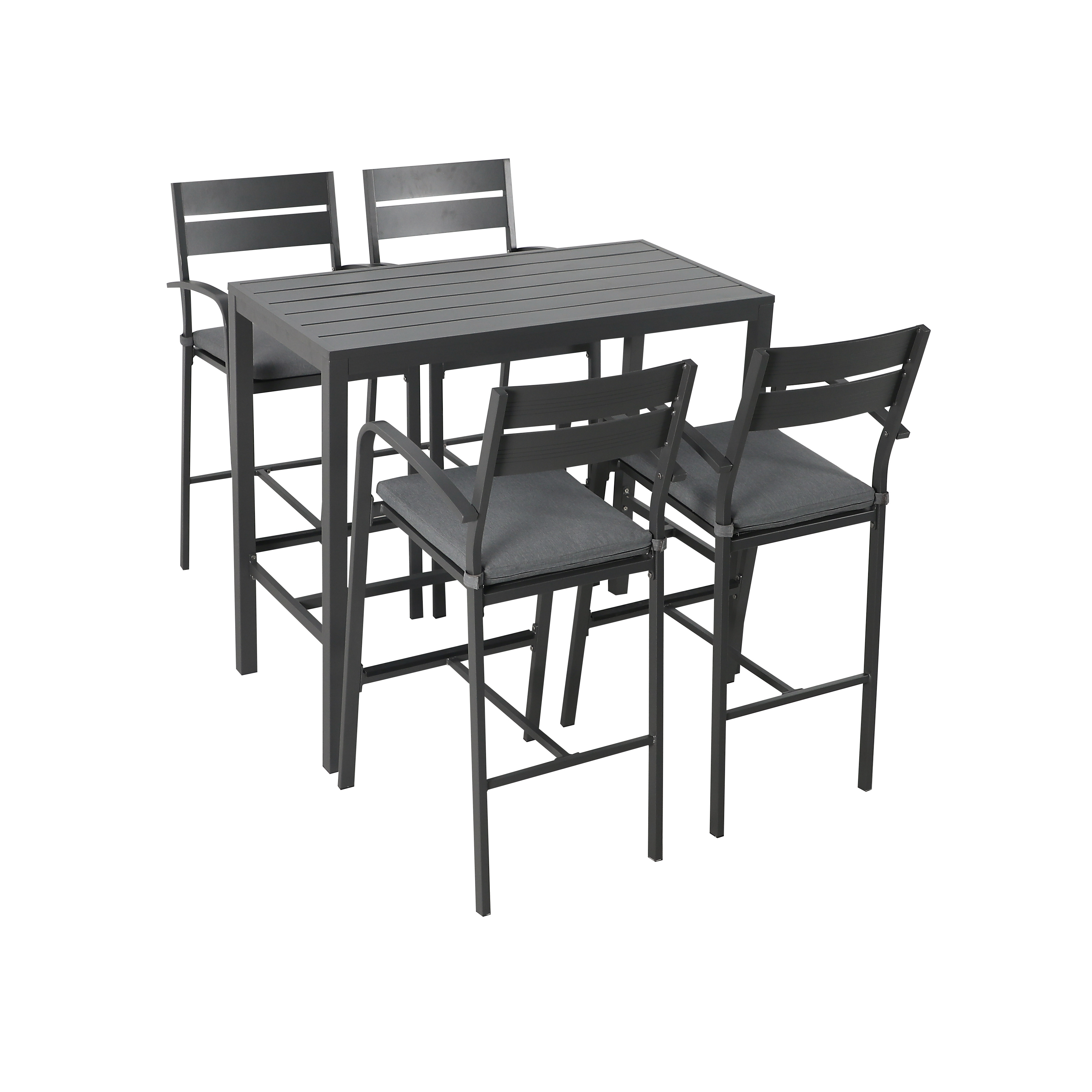 aluminum 3 piece outdoor bar height table and chairs set counter height ...