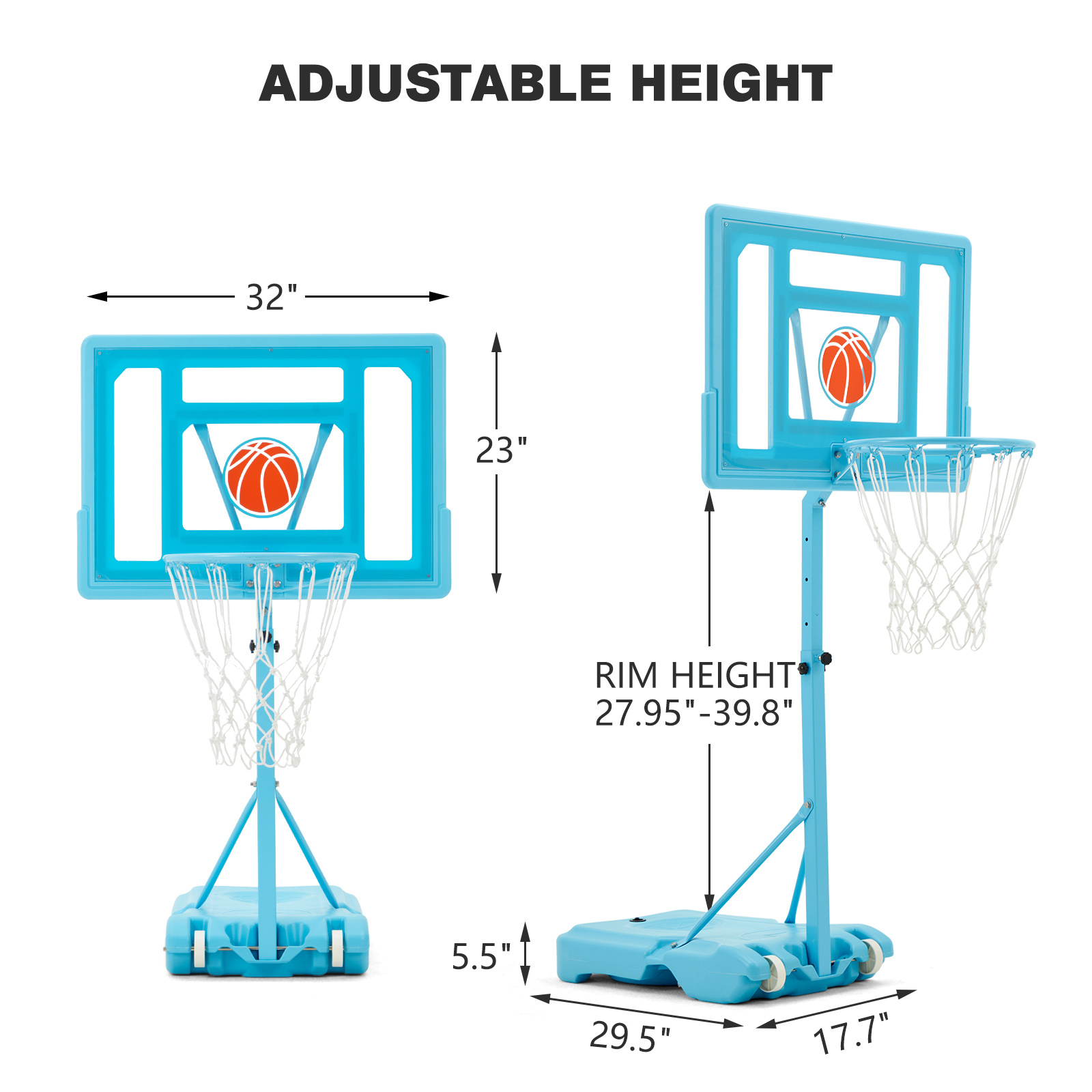 32"x 23"pool Basketball Hoop Adjustable Poolside - Temu