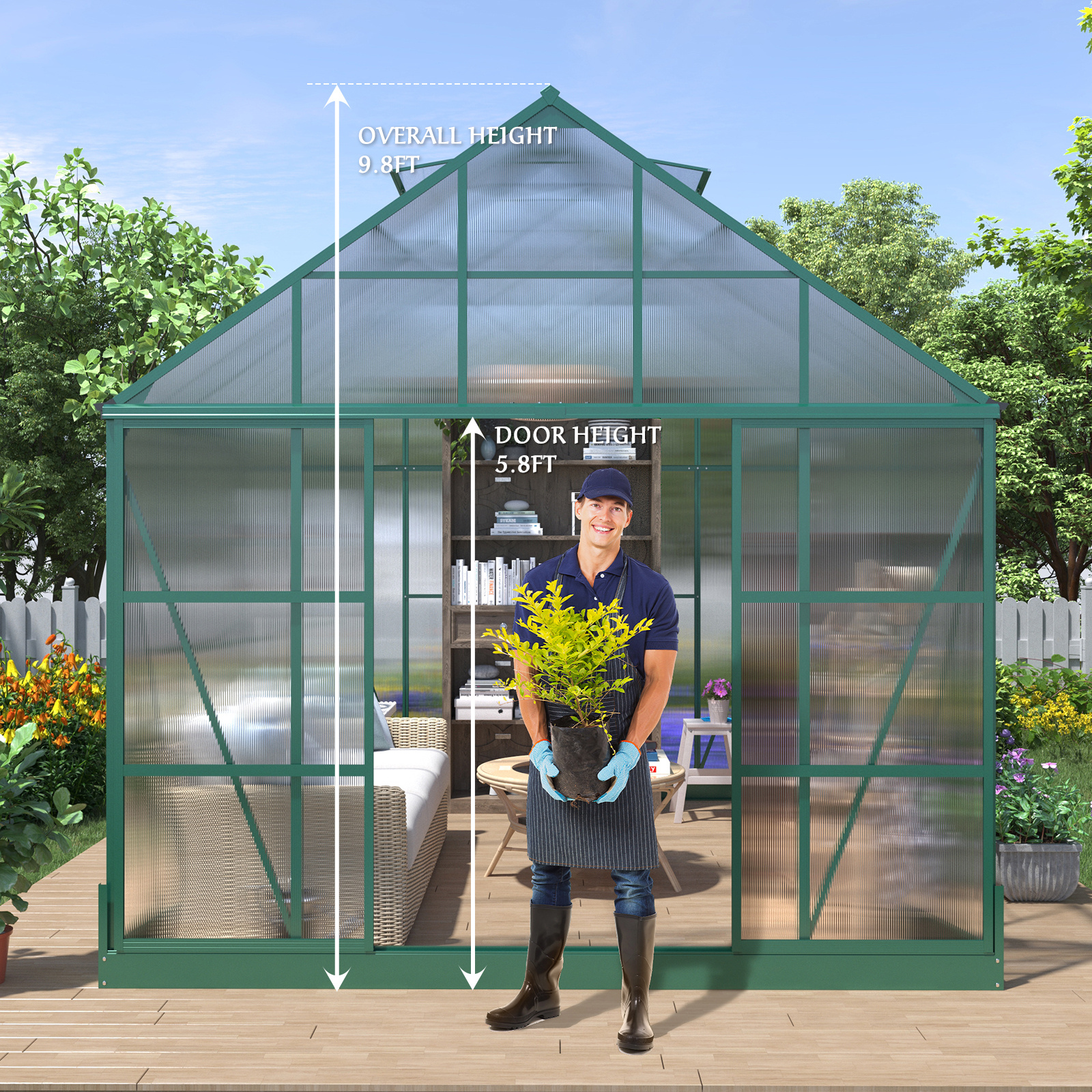 Premium Outdoor Greenhouse: Polycarbonate Frame 2 Sliding - Temu