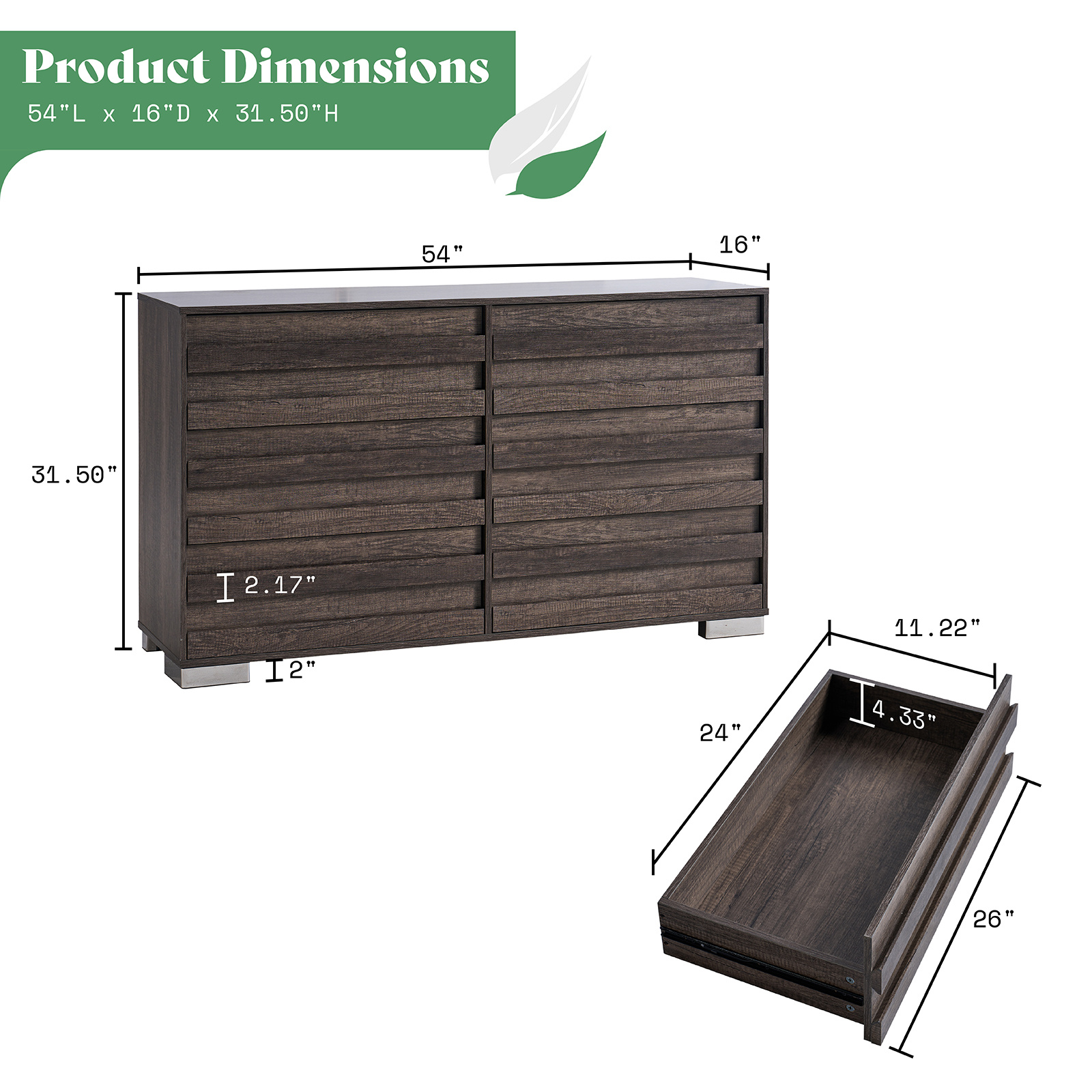 Rustic 6 drawer Bedroom Dresser Slat Handles Pre - Temu