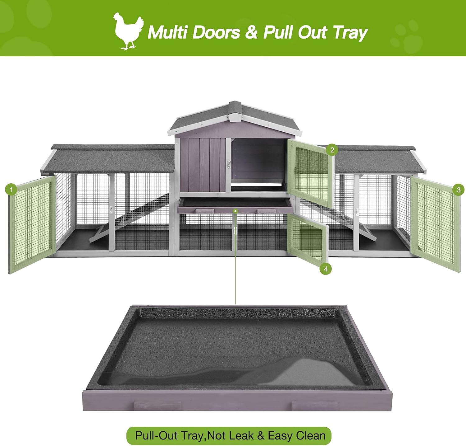 Rabbit Hutch Chicken Coop Large Outdoor Bunny Cage Removable - Temu