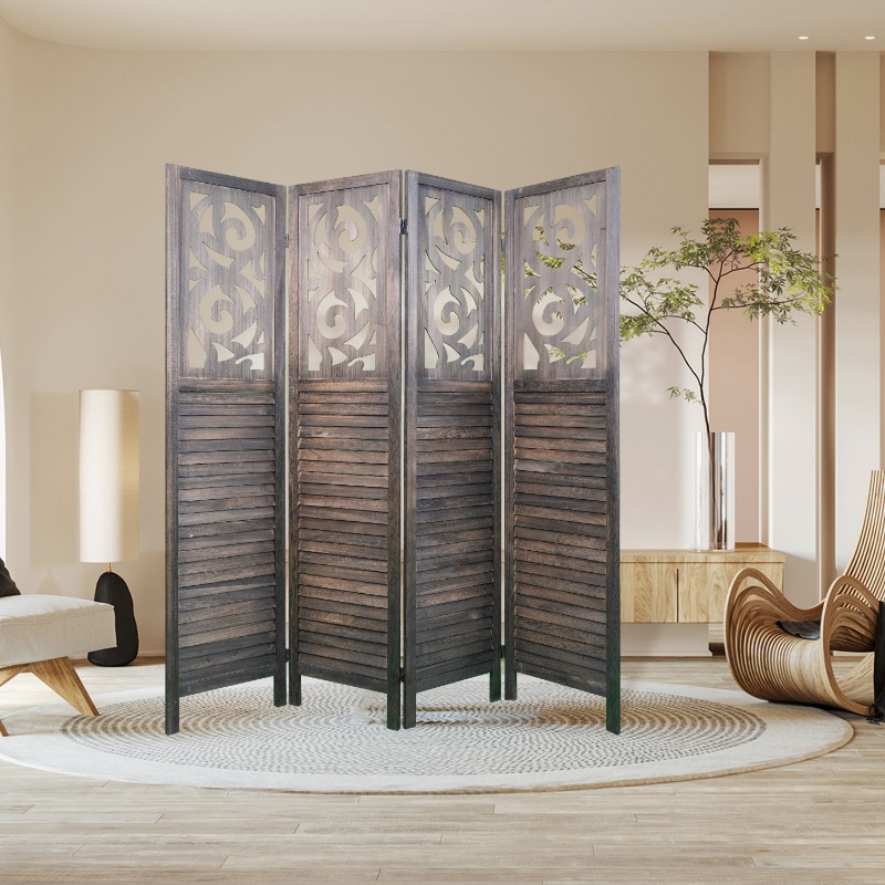 Room Dividers Carved Wood Room Divider Partition - Temu