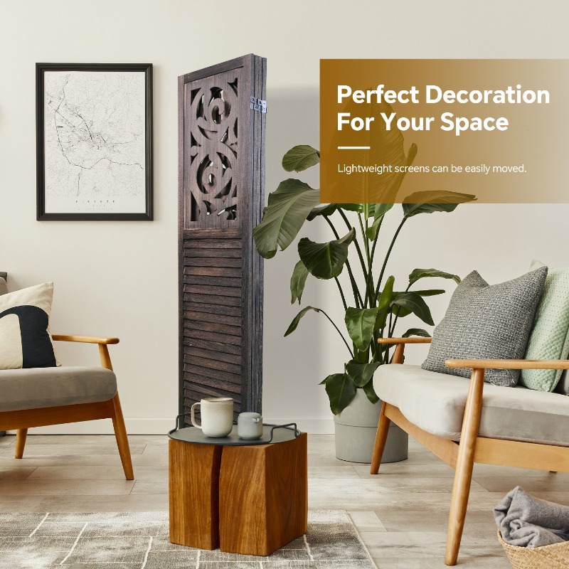 Room Dividers Carved Wood Room Divider Partition - Temu