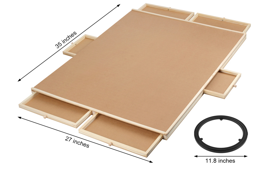 Wooden Puzzle Table With 6 Drawers And Cover, Adult Portable Puzzle ...