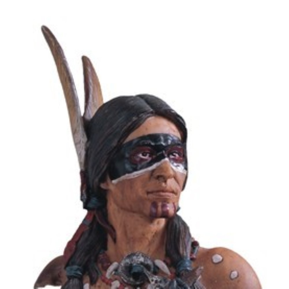 Ice 14"h Native American Warrior Bust Axe Statue - Temu