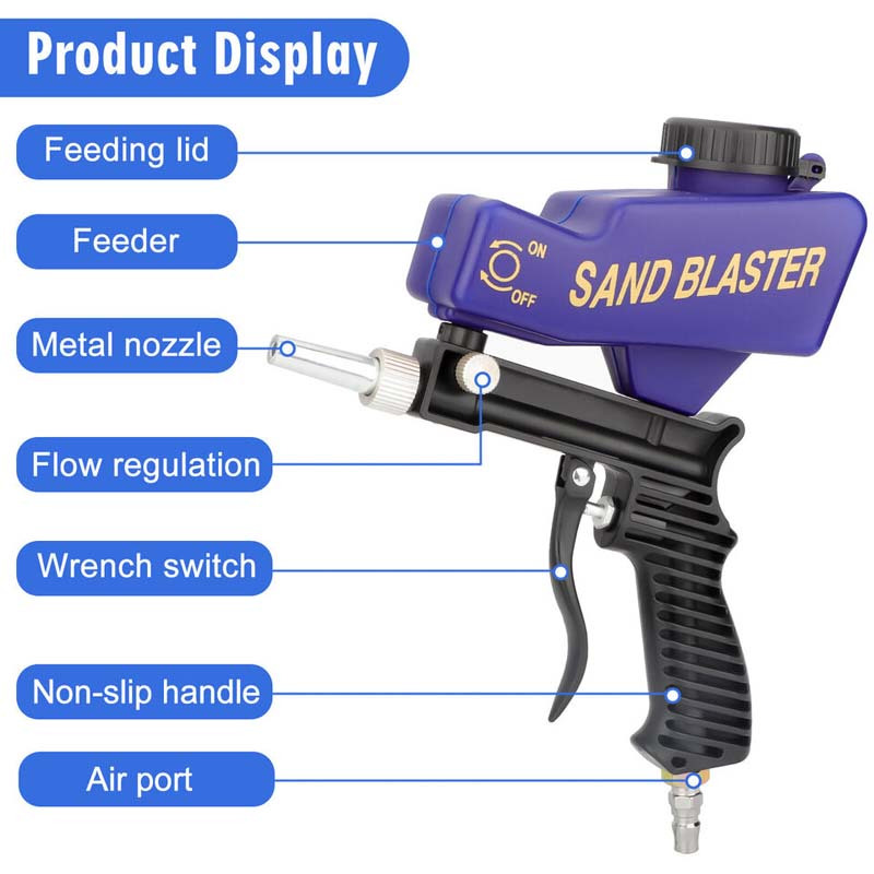 Gun Gravity Feed Sandblaster Gun Metal Wood - Temu