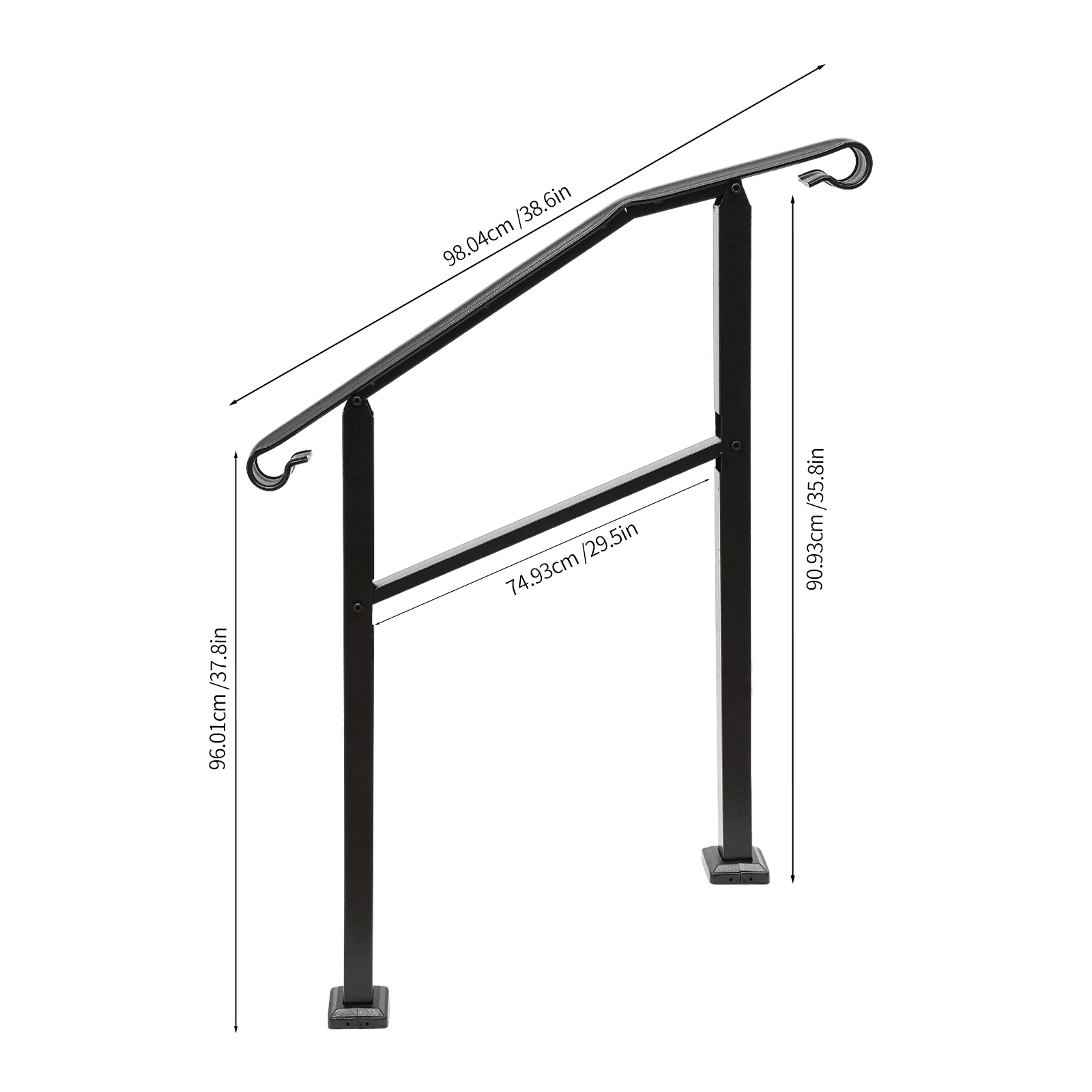 3 step handrail handrail outdoor steps black staircase - Temu