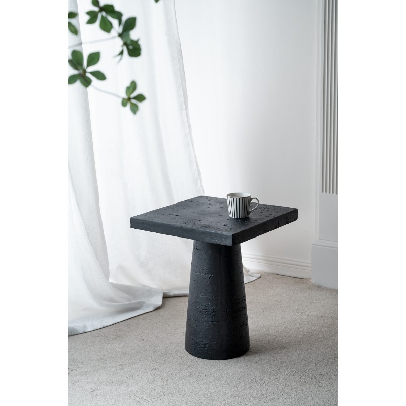 Black Cement Square Side Table Pedestal Base - Temu