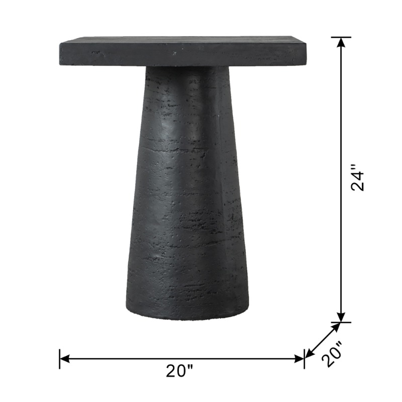 Black Cement Square Side Table Pedestal Base - Temu
