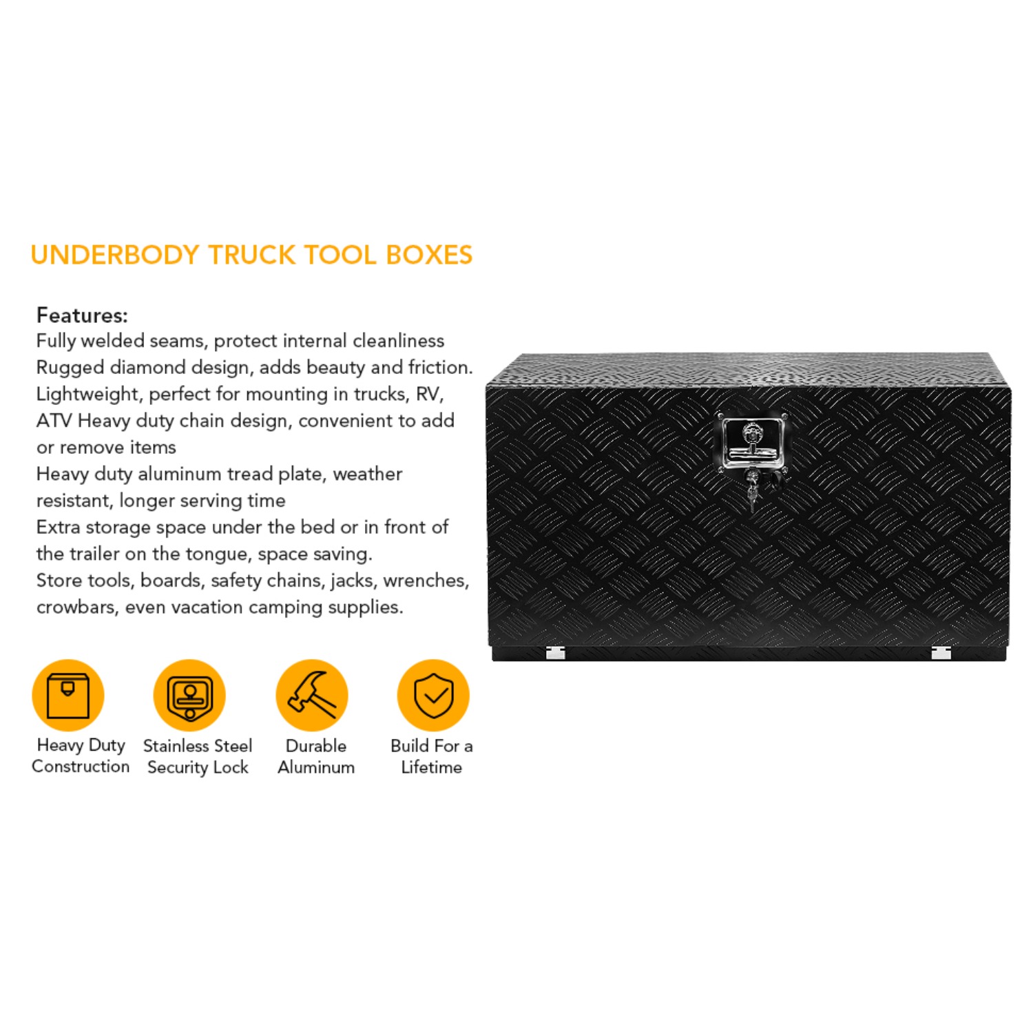 Heavy Duty Aluminum Stripes Plated Tool Box Pick Truck Bed - Temu