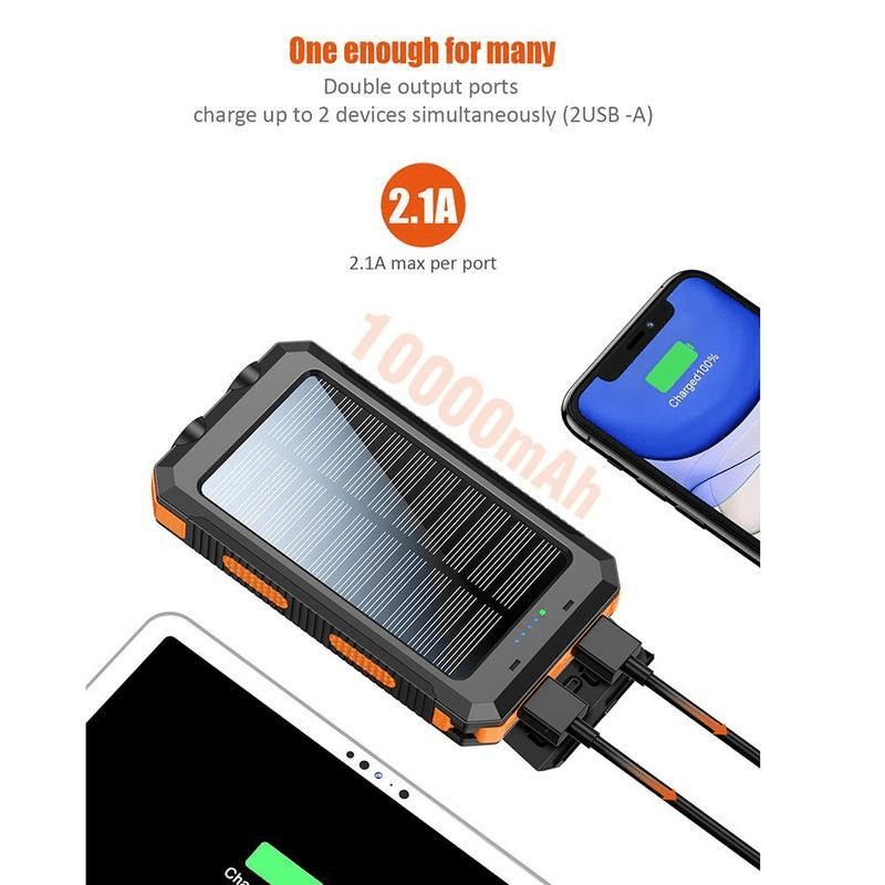 20000mah 휴대용 태양광 발전 은행usb 커넥터 충전 표시기 및 리튬 충전식 배터리 포함 0 5w 출력 여행