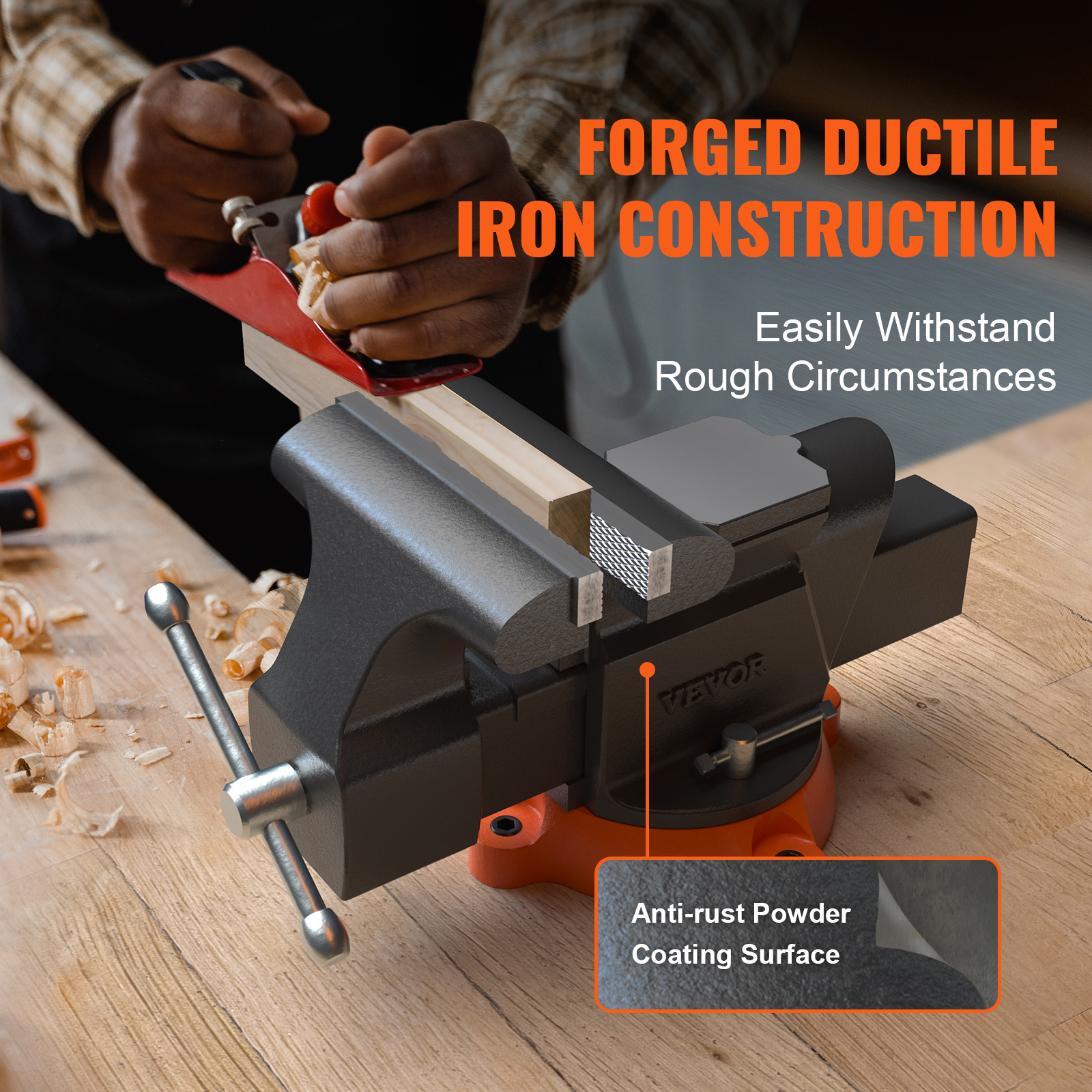 Bench Vise 6 Inch Jaw Width 5 9 Inch Jaw Opening 360 Degree Swivel ...