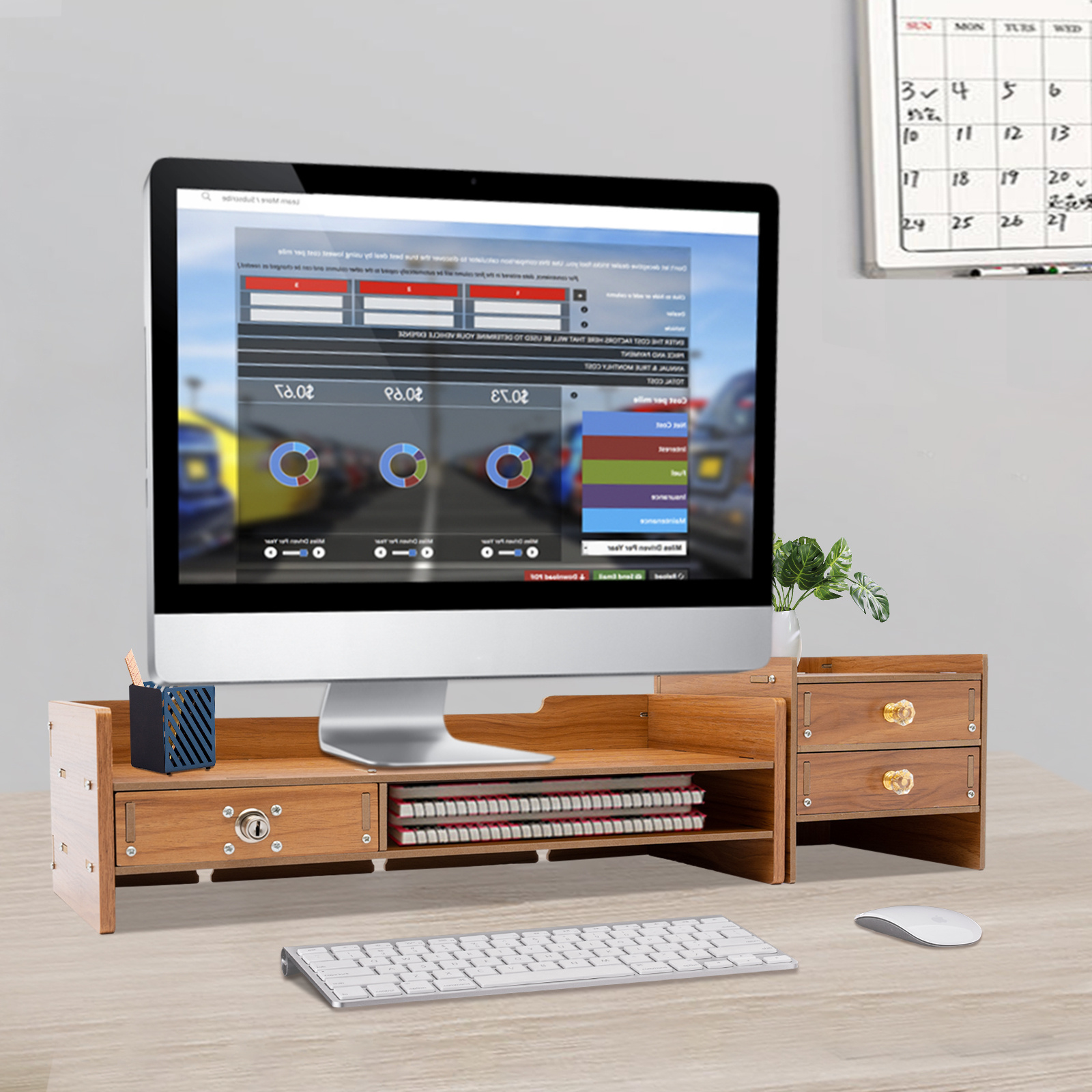 Computer Monitor Stand Desk Organizer Laptop Elevated | Free Shipping ...