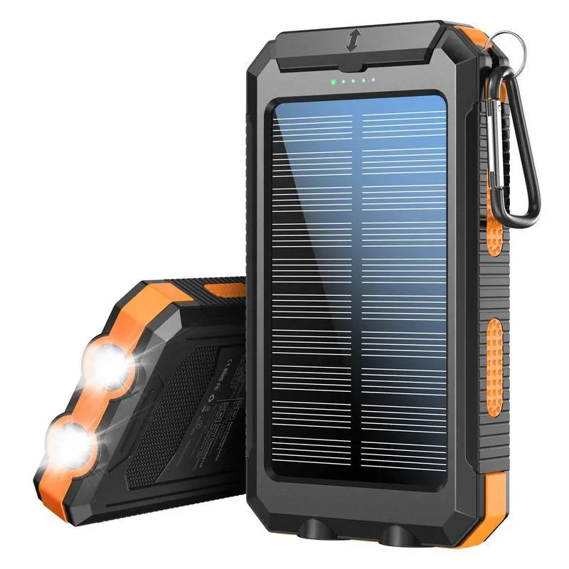20000mah 휴대용 태양광 발전 은행usb 커넥터 충전 표시기 및 리튬 충전식 배터리 포함 0 5w 출력 여행