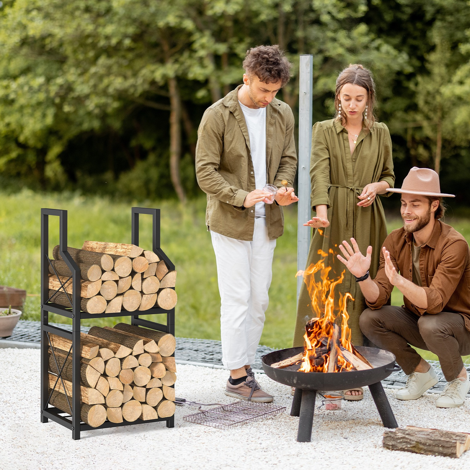 Firewood Rack Holder Firewood Rack Indoor Fireplace Log - Temu