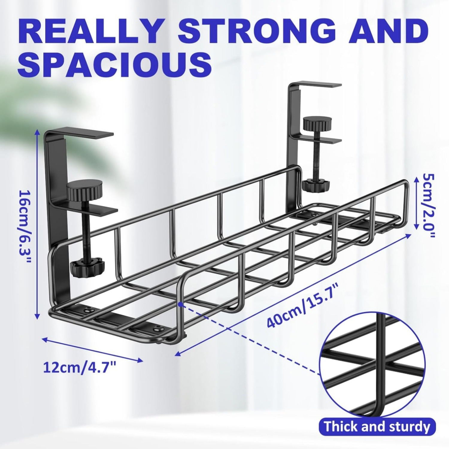 Desk Cable Management Tray No Drill Steel Desk Cable - Temu