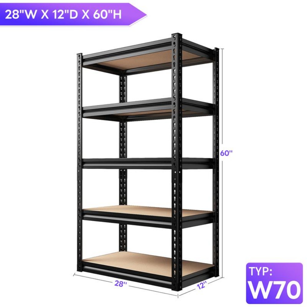 5 Tier Garage Shelving Storage Shelves Heavy Duty Adjustable - Temu