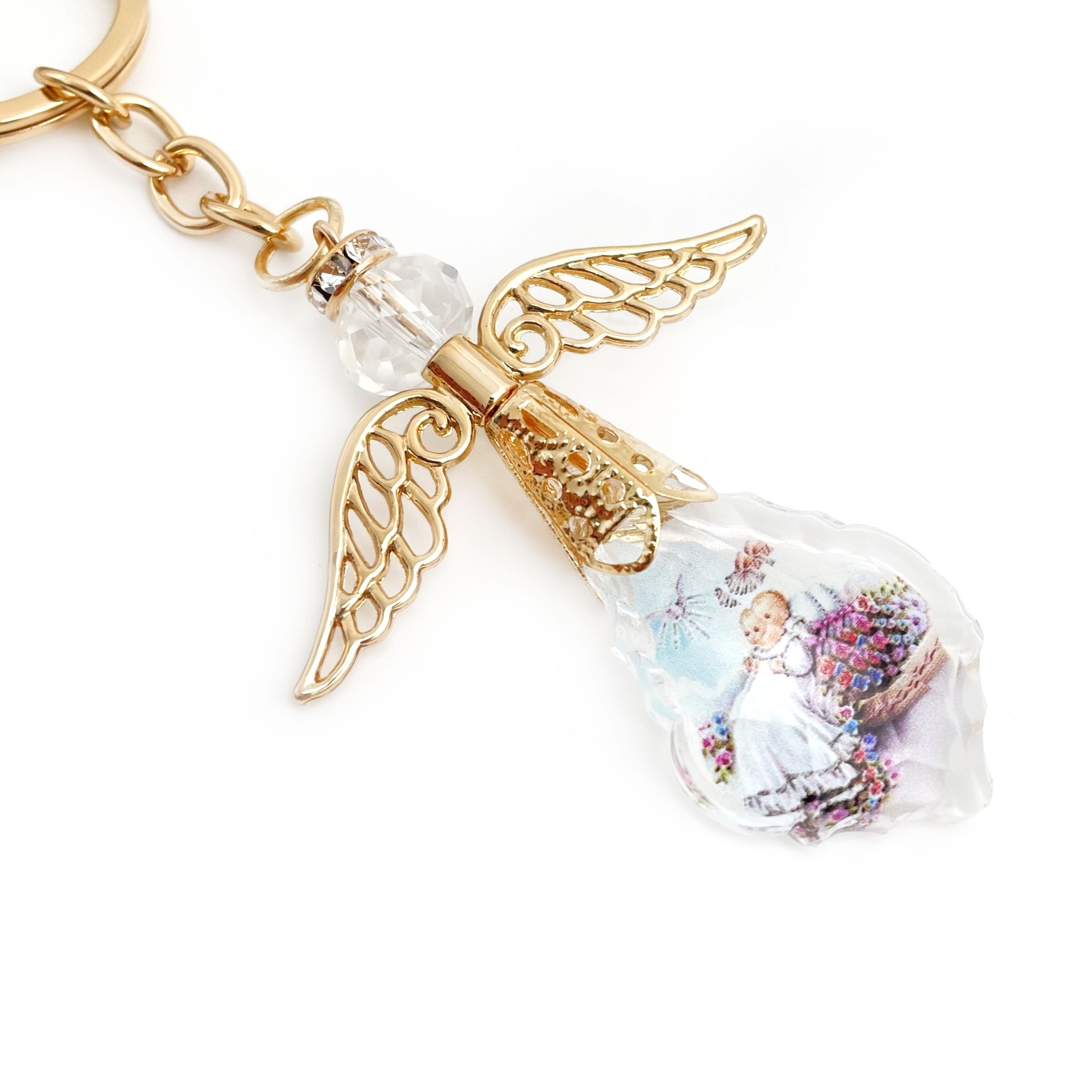 Guardian Angel Guadalupe Crystal Angel Keychain - Temu