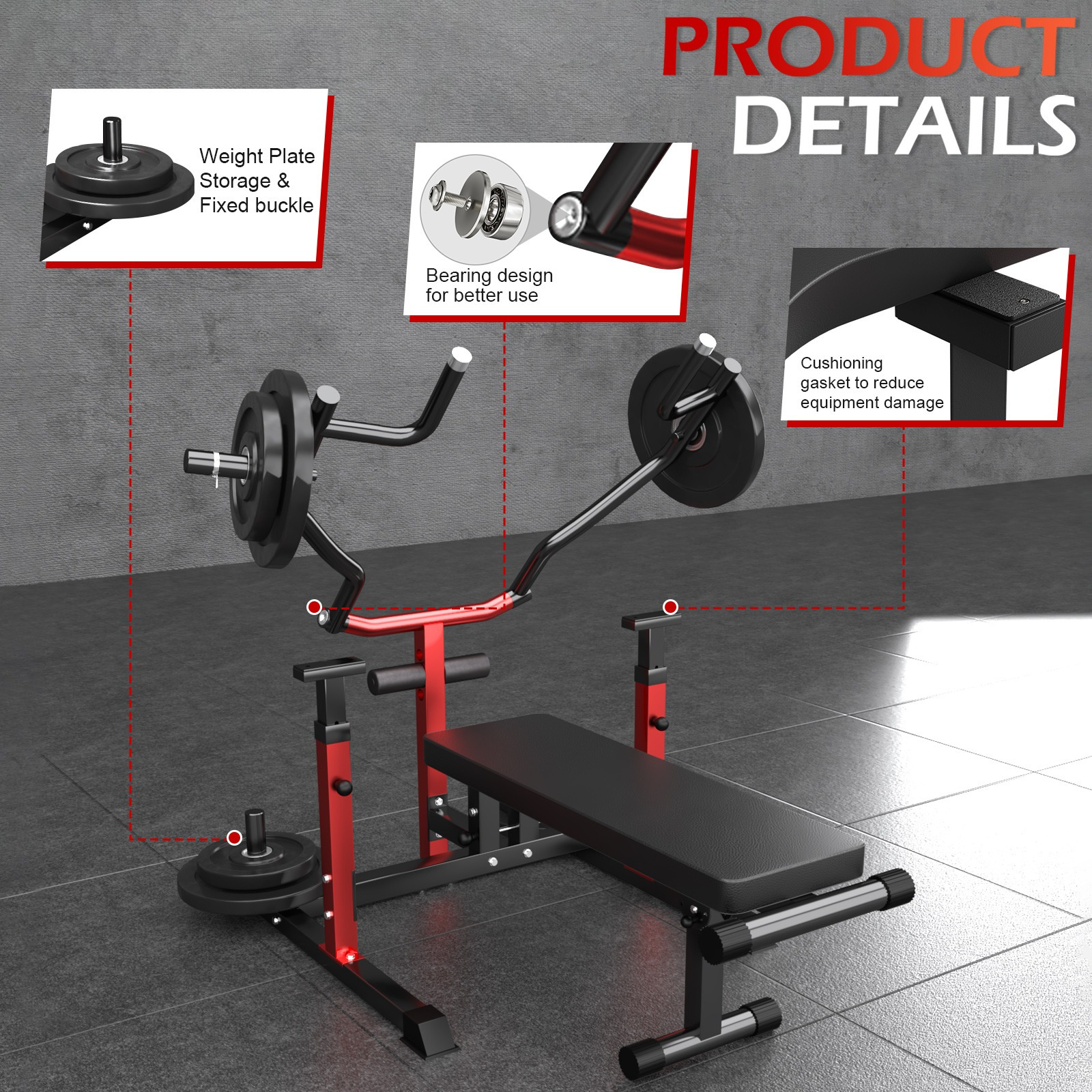 Bench Press Machine Multifunctional Chest Press Rack - Temu