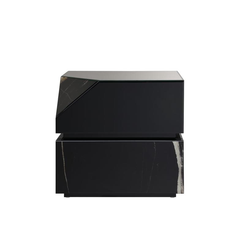 Modern End Table Black Mirrored Design Metal - Temu