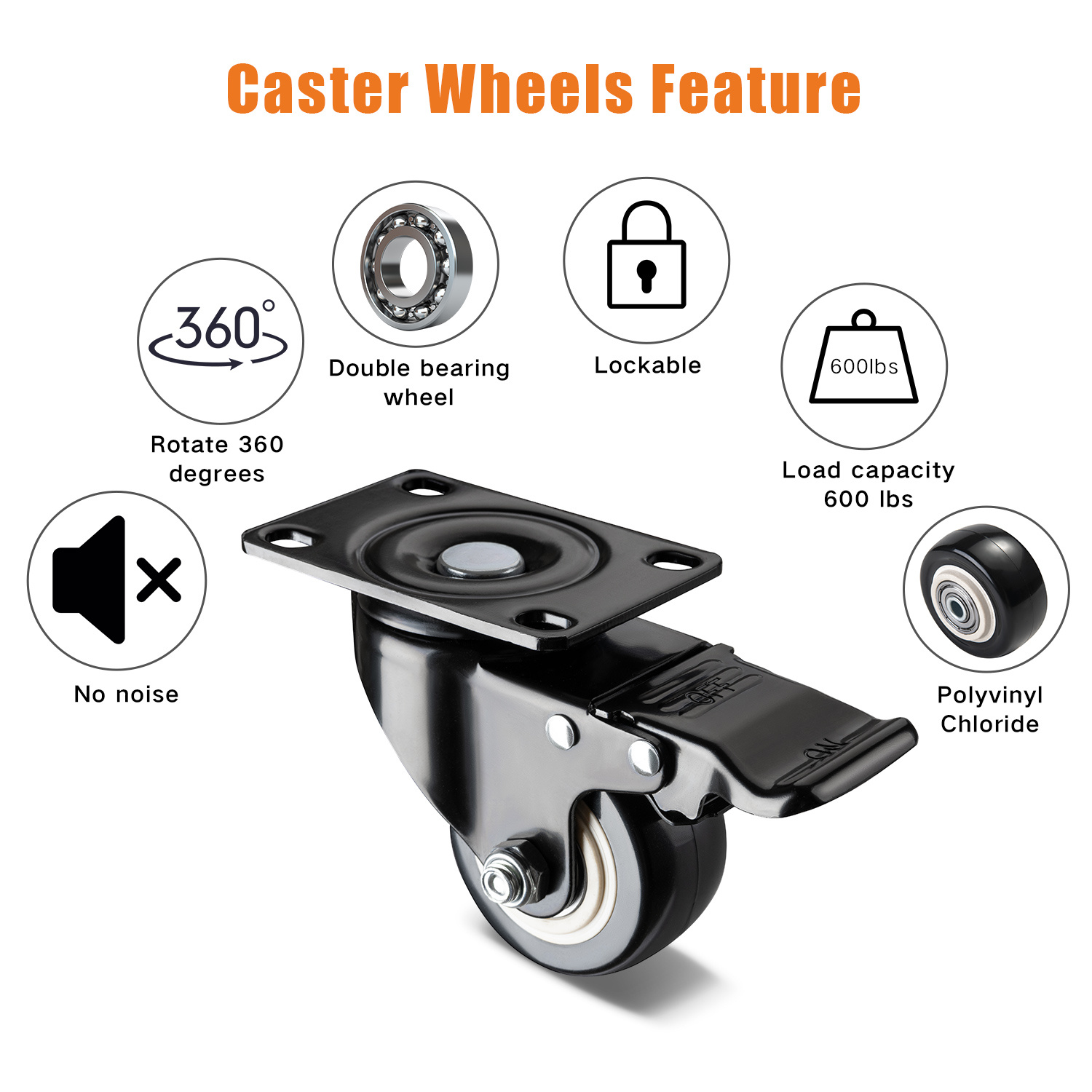 Caster Wheels Caster Heavy Duty Polyvinyl Chloride - Temu