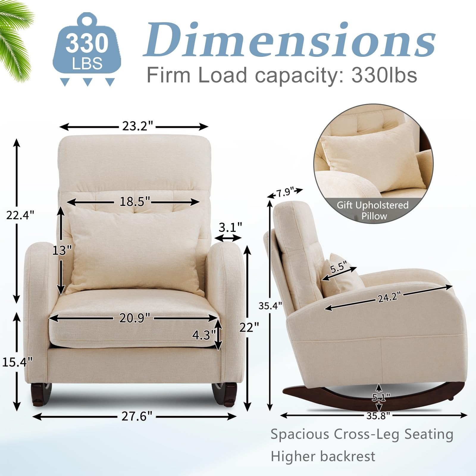 low seat rocking chair boucle upholstered nursery - Temu