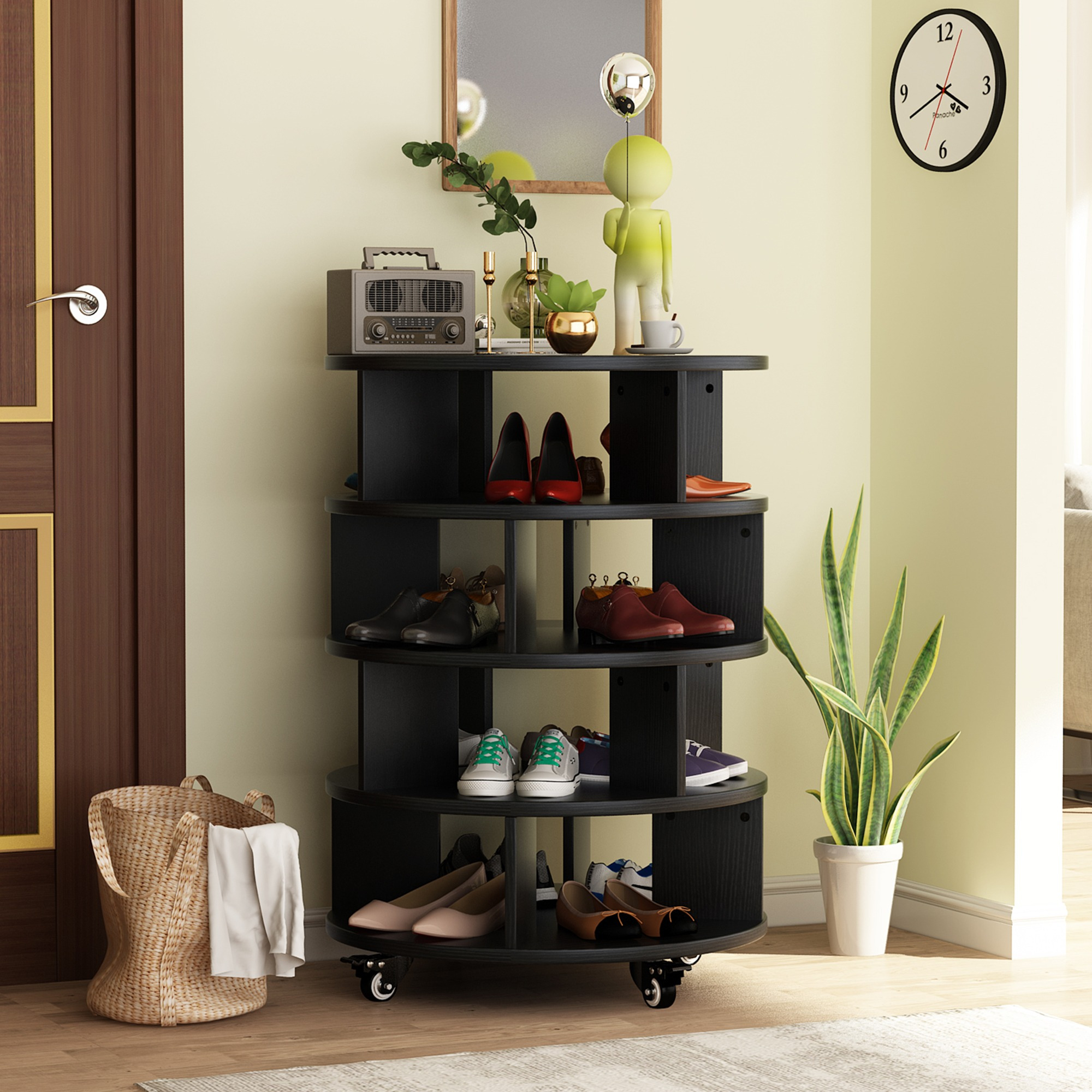 Rotating Shoe Rack Tower 360° Revolving Round Shoe Organizer - Temu
