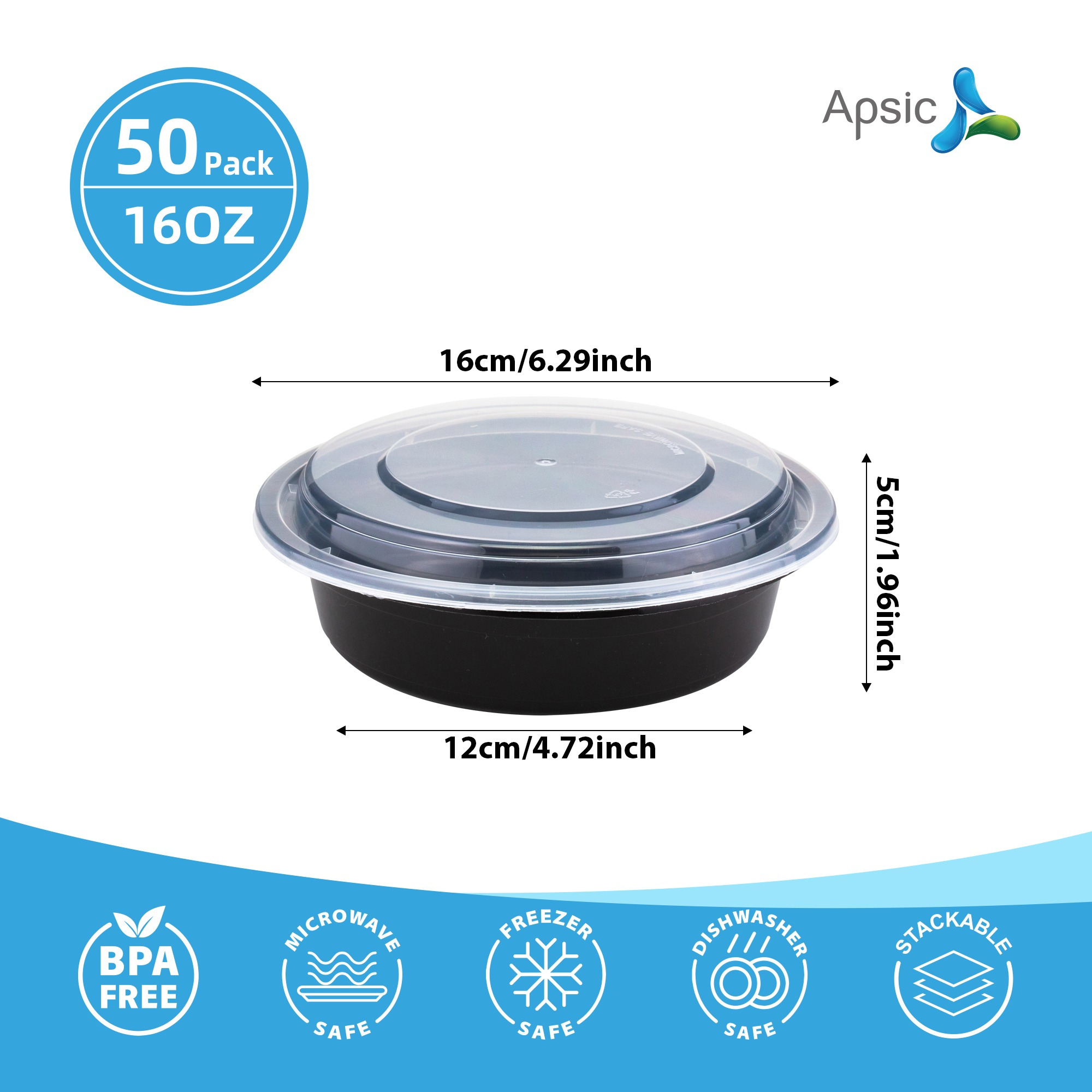 Plastic Round Food Container Lid Reusable take Food Storage - Temu