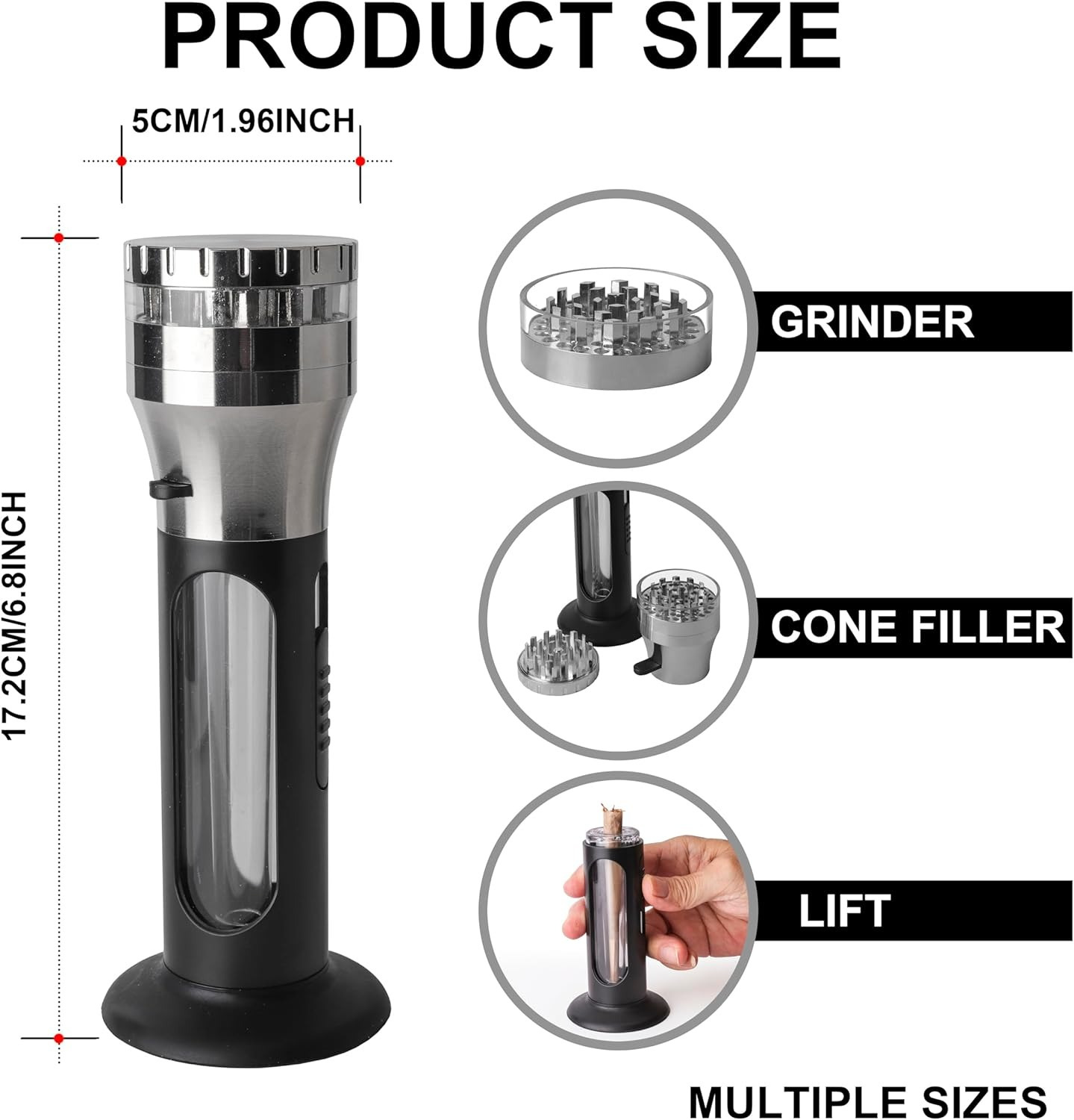 2024 2 in 1 Herb Grinder Cone Loader Grinder - Temu