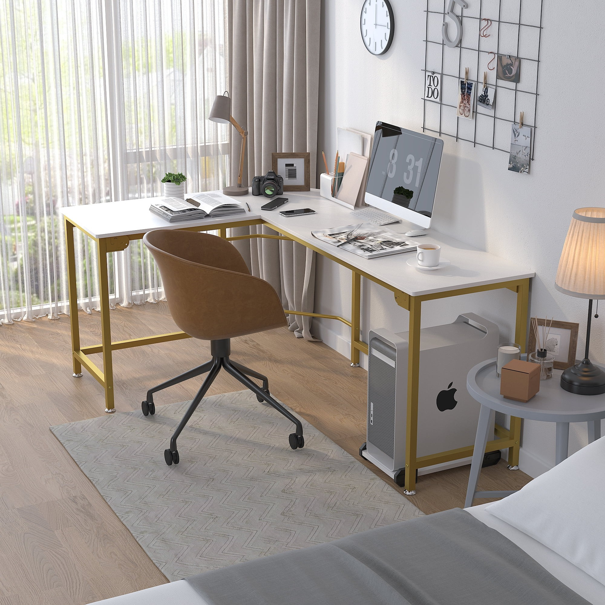 L shaped Corner Computer Desk Office Workstation Modern - Temu