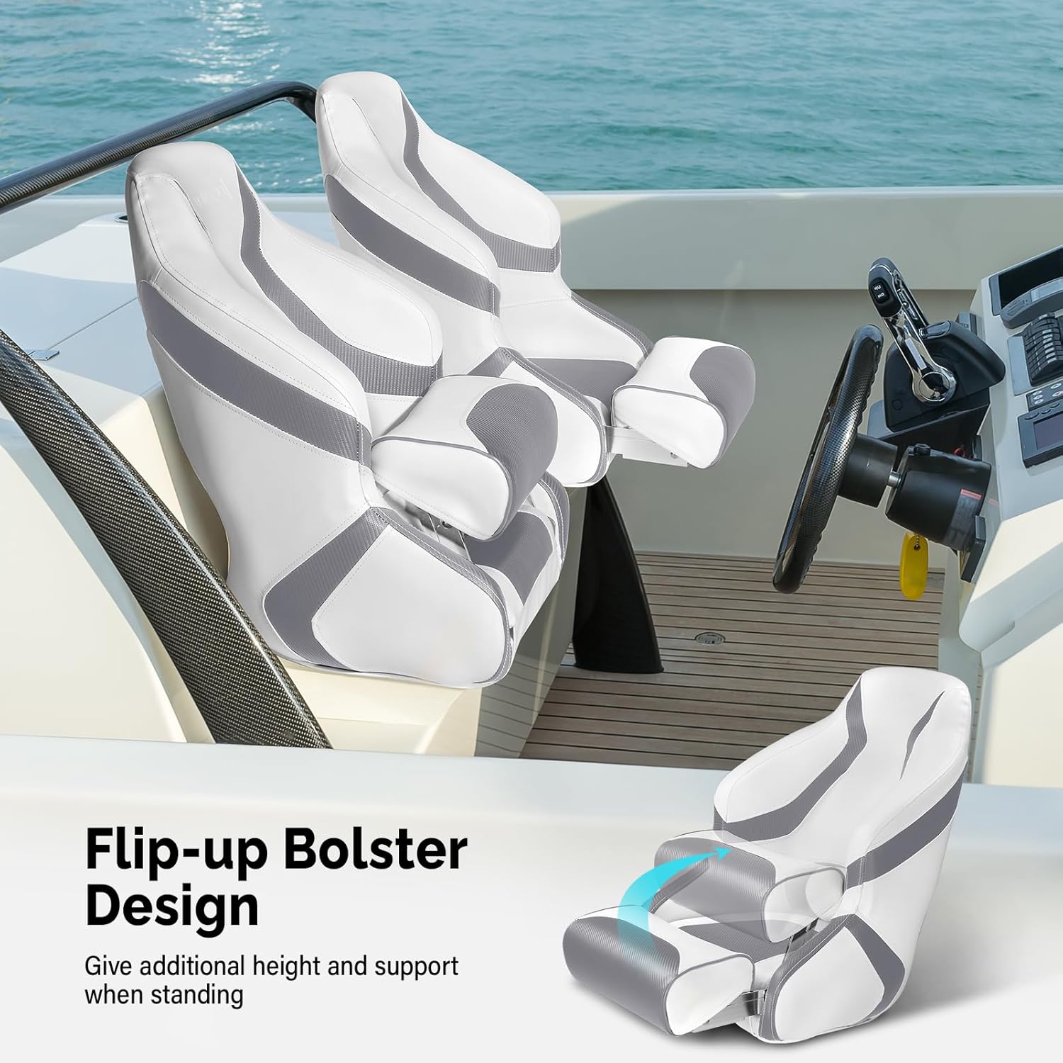 Boat Seat Captain Bucket Seat With Boat Seat Cover Waterproof Boat ...