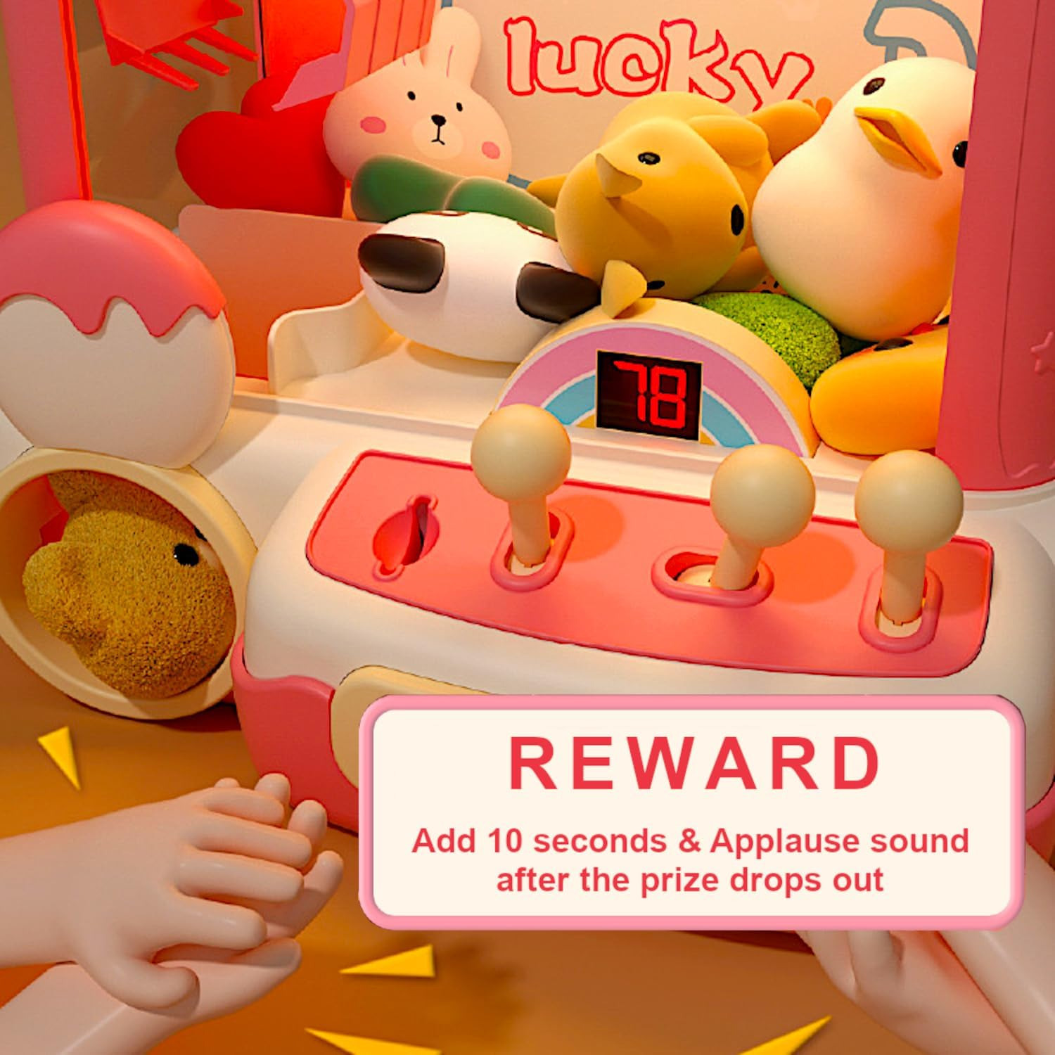 Cream Teddy Claw Machine Candy Grabber Plush Prize Treats - Temu