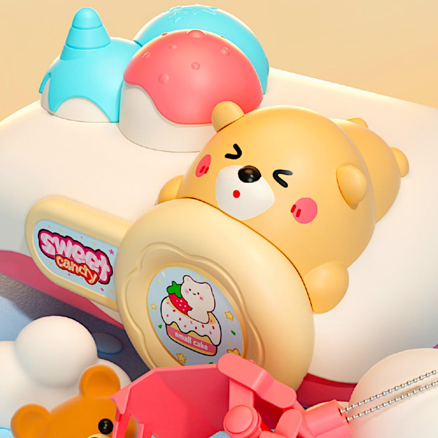 Cream Teddy Claw Machine Candy Grabber Plush Prize Treats - Temu