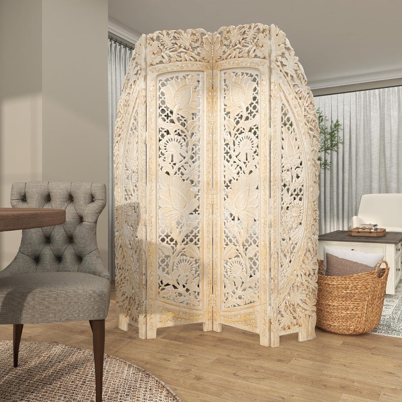 Floral Handmade Partition Room Divider Screen Foldable - Temu