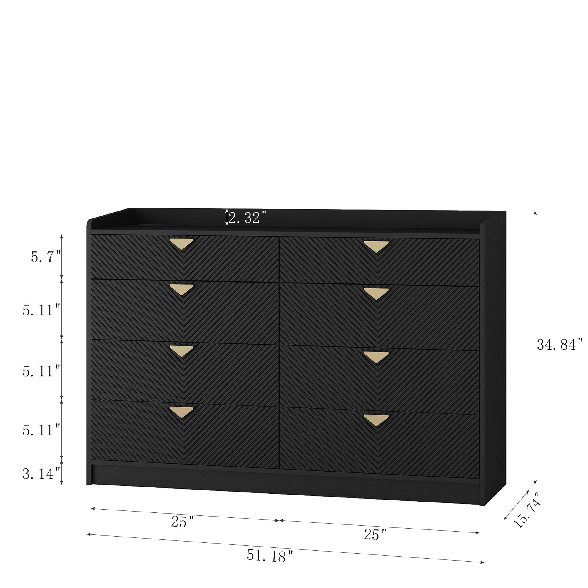 8 Drawer Double Dresser Bedroom Led Modern Dressers Chest - Temu