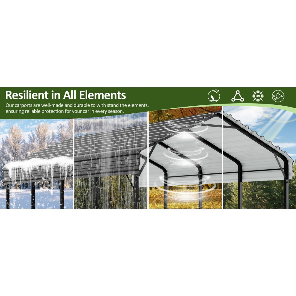 carport heavy duty carport car galvanized steel roof - Temu